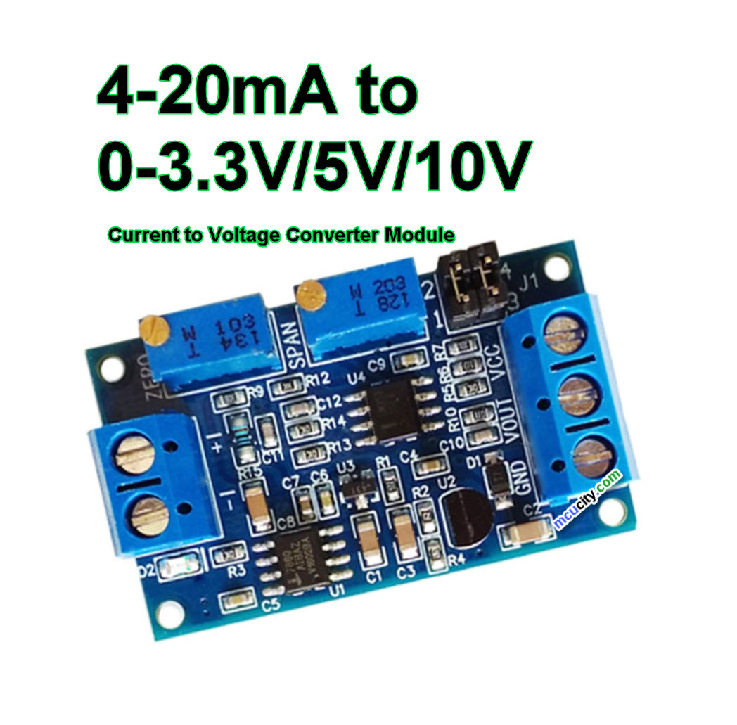 Convertor semnal curent senzor 4 - 20mA la voltaj 0-3.3v,5v sau 10v